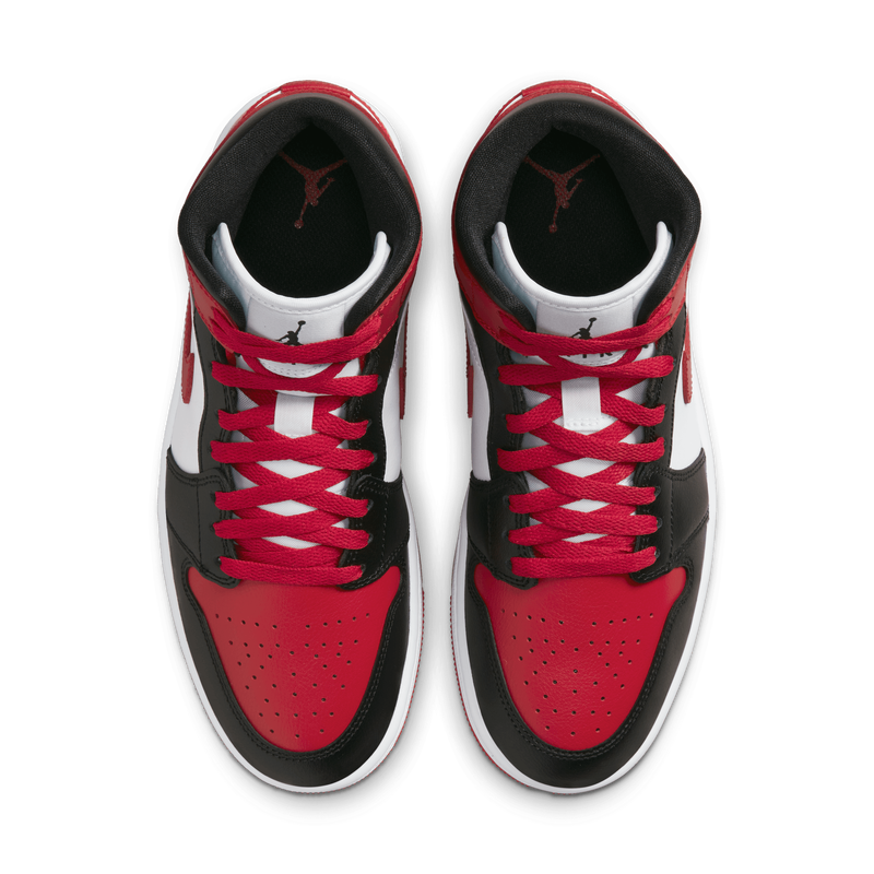Air Jordan 1 Mid, Negro/Blanco/Rojo gimnasio, hi-res